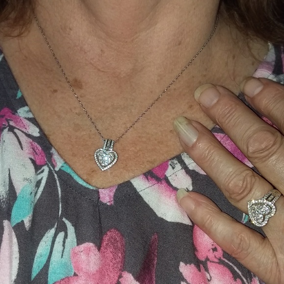 Affinity | Jewelry | Affinity Heart Diamond Ring Necklace | Poshmark